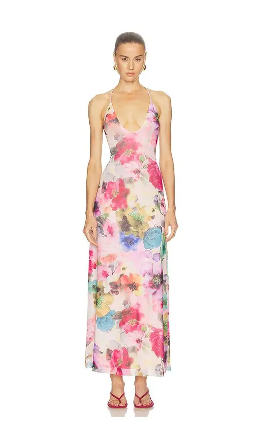 AFRM Romy Floral Print Maxi Dress - Pink