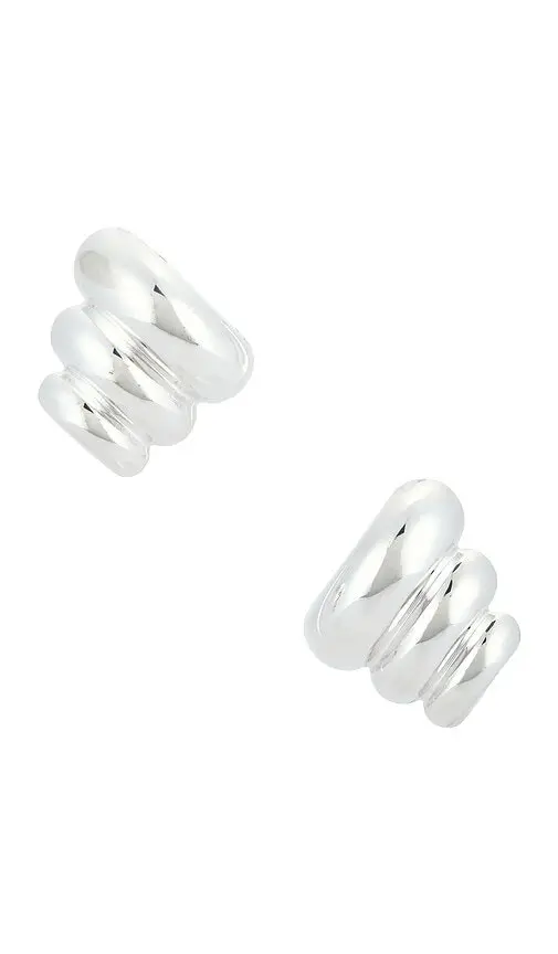 MEGA Croissant Earrings - Metallic Silver