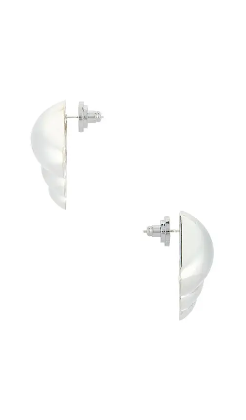 MEGA Croissant Earrings - Metallic Silver