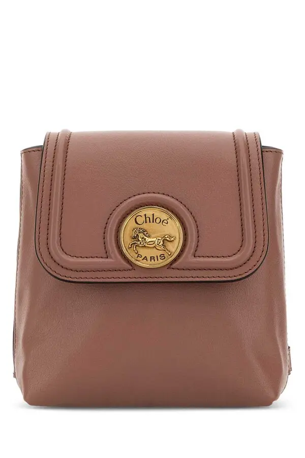 Chloé Antiqued Leather Horse Medal Backpack - Pink