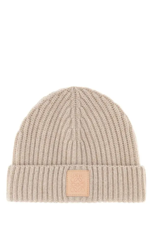 Loewe Ribbed Cashmere Beanie - Brown