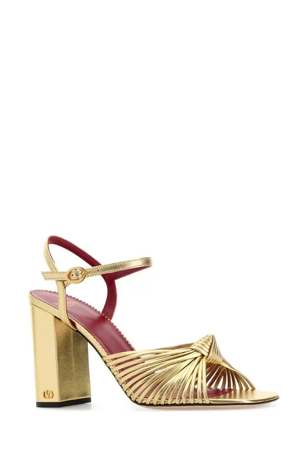 Valentino Garavani Metallic Leather Annet Sandals - Gold