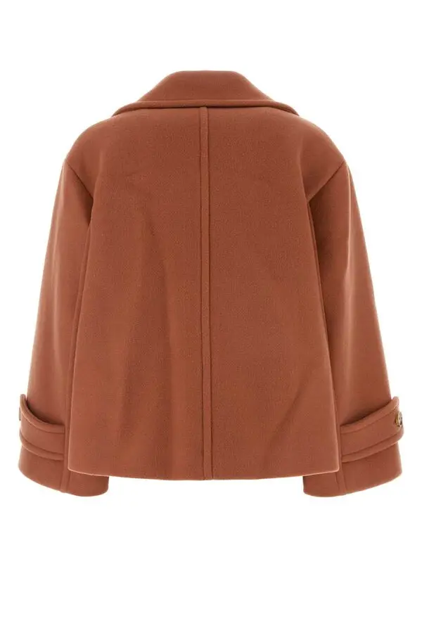 Chloé Dark Wool Blend Coat - Pink