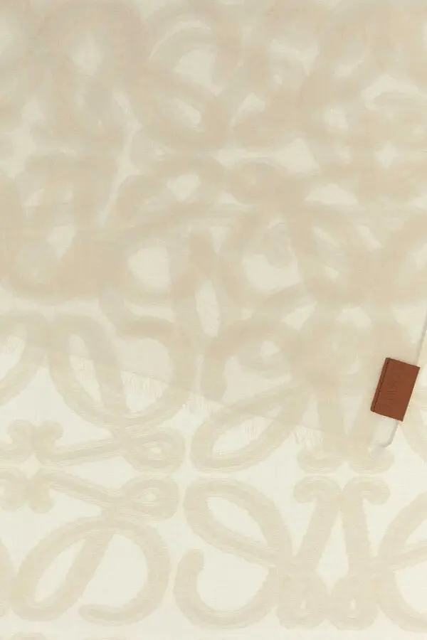 Loewe Ivory Cotton Blend Scarf