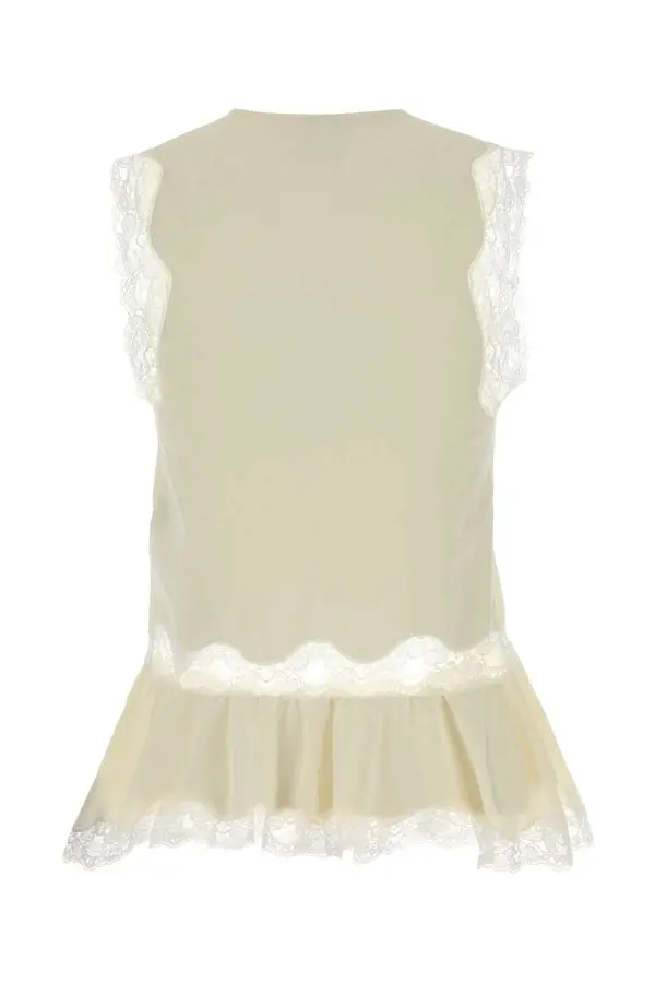 Chloé Ivory Crepe Top - White