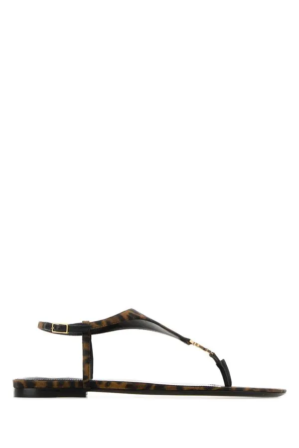 Saint Laurent Printed Fabric Cassandra Sandals - Multicolor