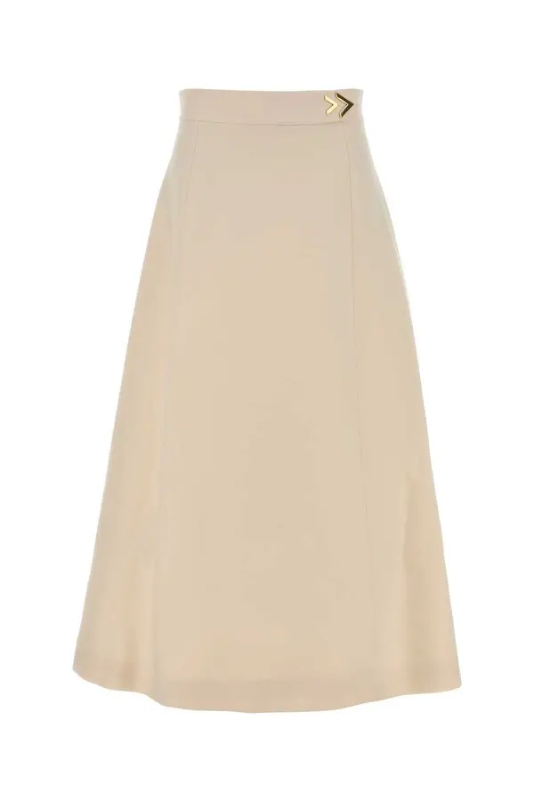 Valentino Garavani Ivory Crepe Couture Skirt - White