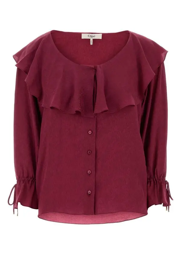 Chloé Tyrian Silk Blouse - Purple