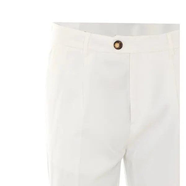 Brunello Cucinelli Cotton Pleated Straight-leg Trousers - White