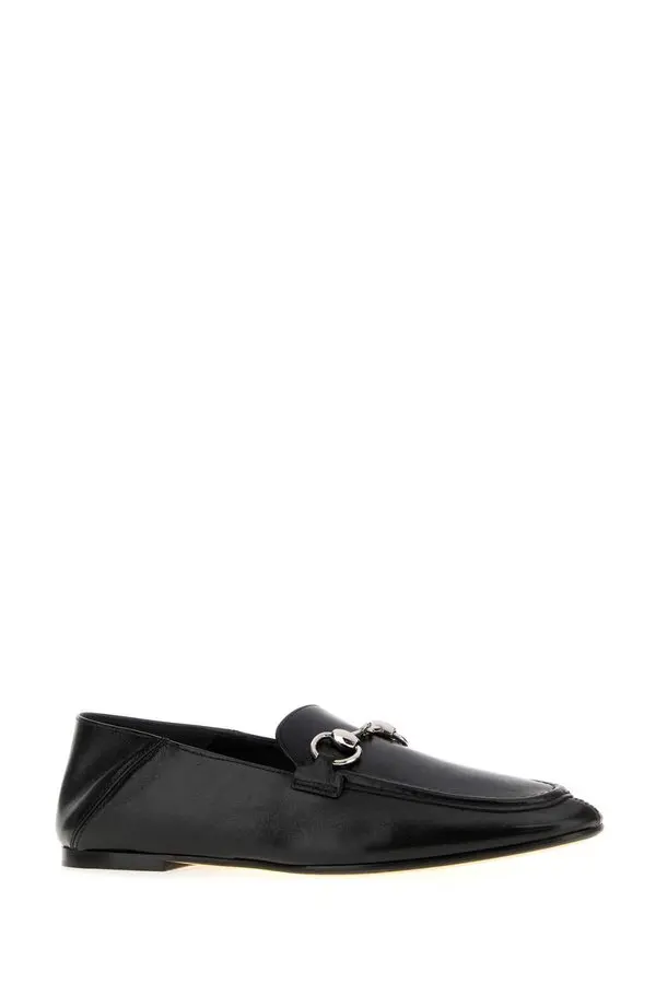 Gucci Leather Jordaan Soft Loafers - Black