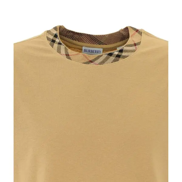 Burberry Check Trim T-shirt - Cream