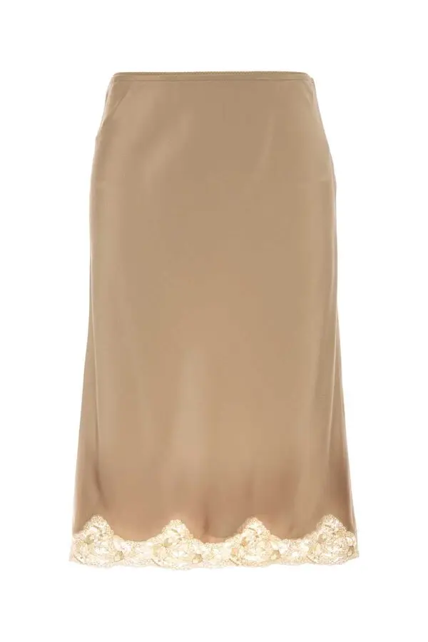 Saint Laurent Beige Satin Skirt
