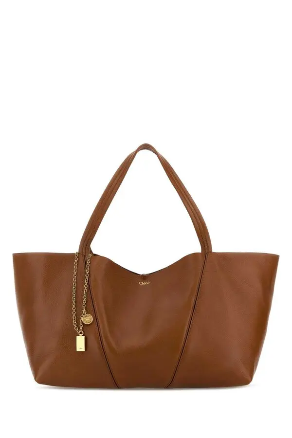 Chloé Caramel Leather East-west Spin Shopping Bag