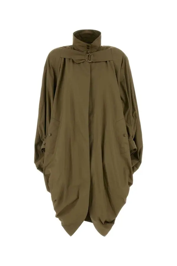 Chloé Olive Poplin Overcoat - Green