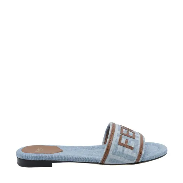 Fendi Sunshine Denim Effect Ff Sandals