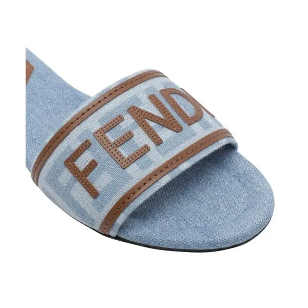 Fendi Sunshine Denim Effect Ff Sandals