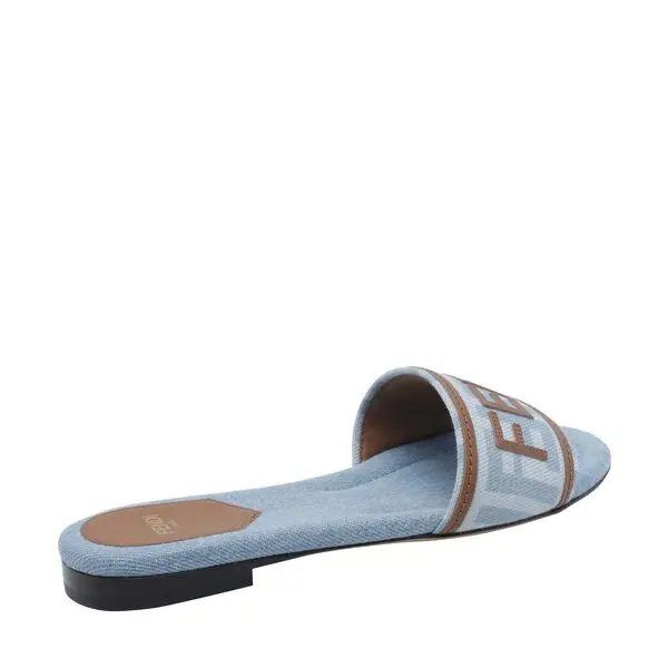 Fendi Sunshine Denim Effect Ff Sandals