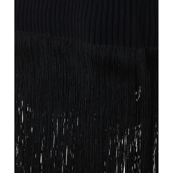 Alaïa Knitted Fringed Tube Skirt - Black