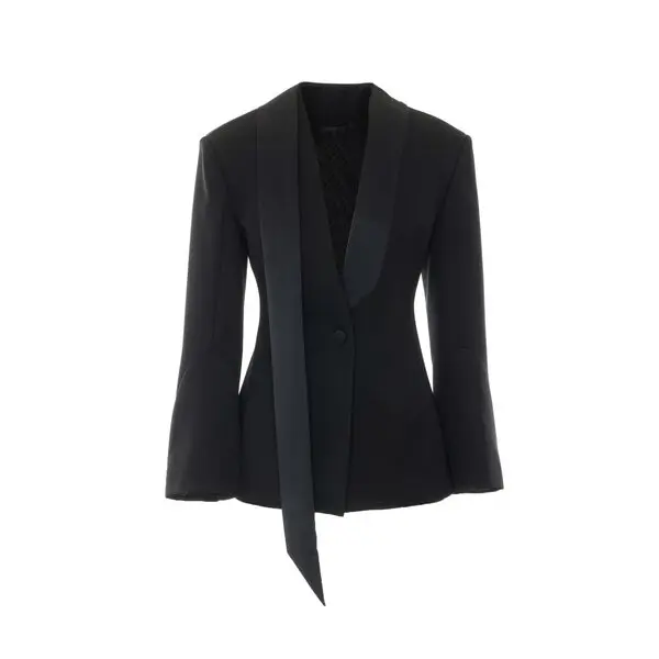 Attico Oversized Ribbon Shawl Lapel Blazer