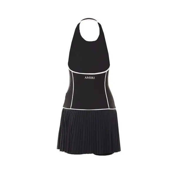 Amiri Logo Pleated Mini Dress