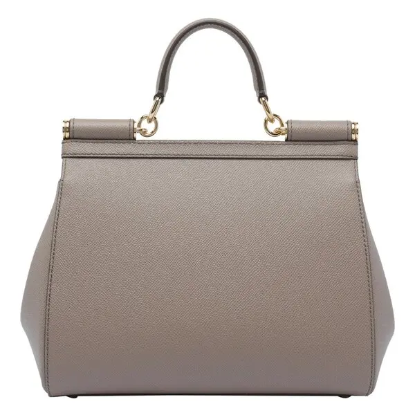 Dolce & Gabbana Calf Leather Top Handle Handbag - Gray