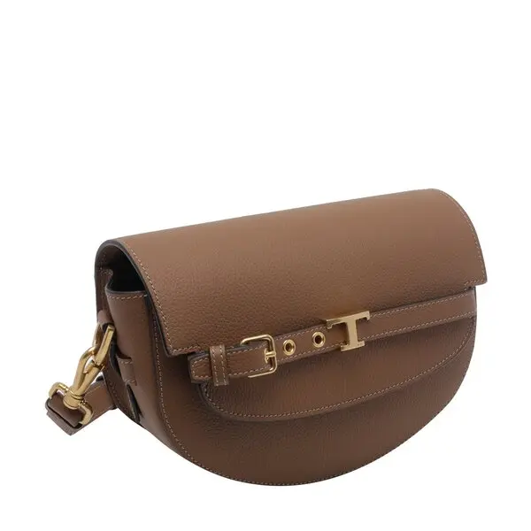 TOD'S Mini T Signature Crossbody Bag - Brown