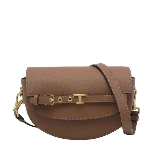 TOD'S Mini T Signature Crossbody Bag - Brown