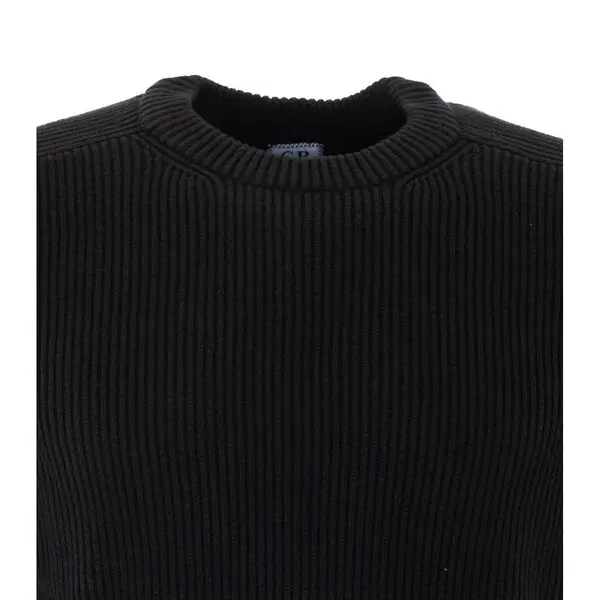 C.P. COMPANY Full Rib Cotton Lens Crew Neck Sweater - Black