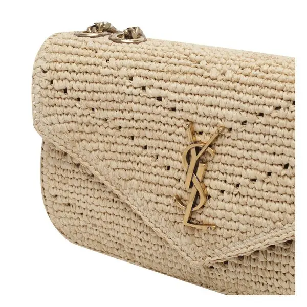 Saint Laurent Small Loulou Raffia Shoulder Bag