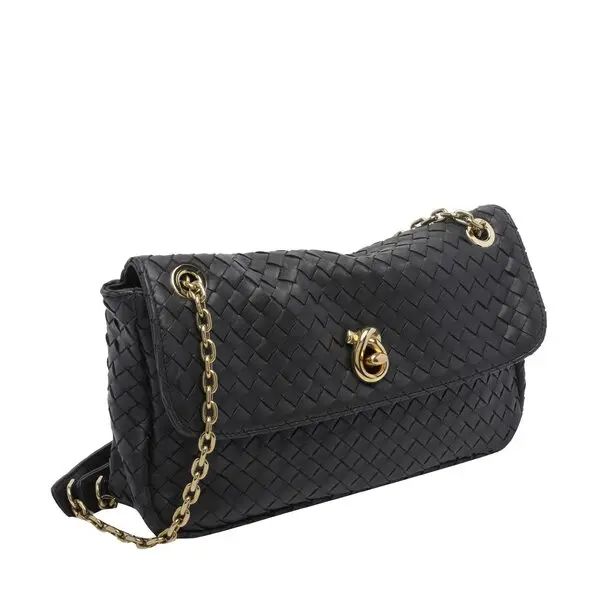 Bottega Veneta Madison Woven Leather Shoulder Bag - Brown