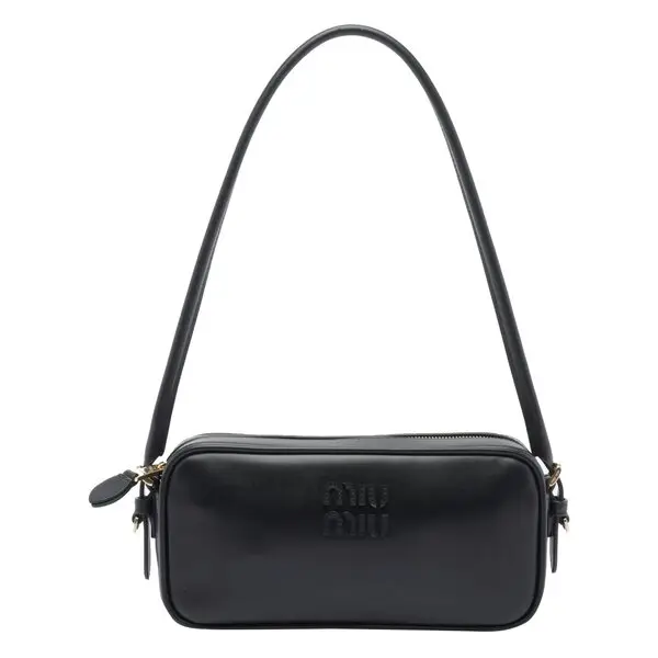 Miu Miu Logo Shoulder Bag - Black
