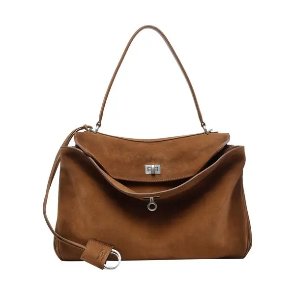 Balenciaga Medium Rodeo Suede Handbag - Cream