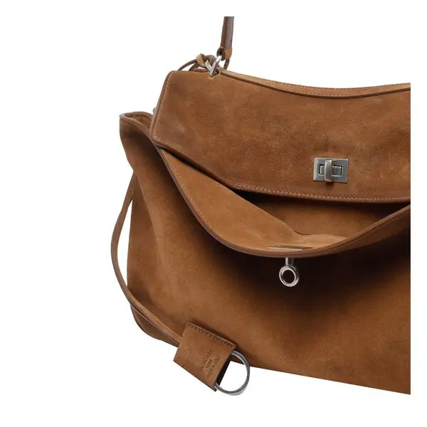 Balenciaga Medium Rodeo Suede Handbag - Cream