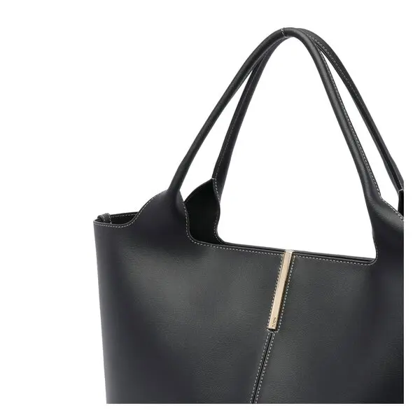 TOD'S Medium-small Leather Shoulder Bag - Black