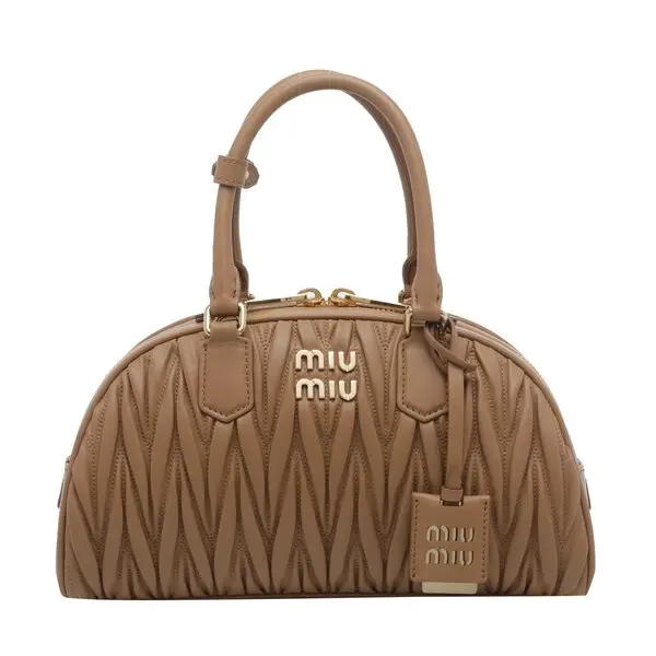 Miu Miu Arcadie Matelassé Shoulder Bag - Cream