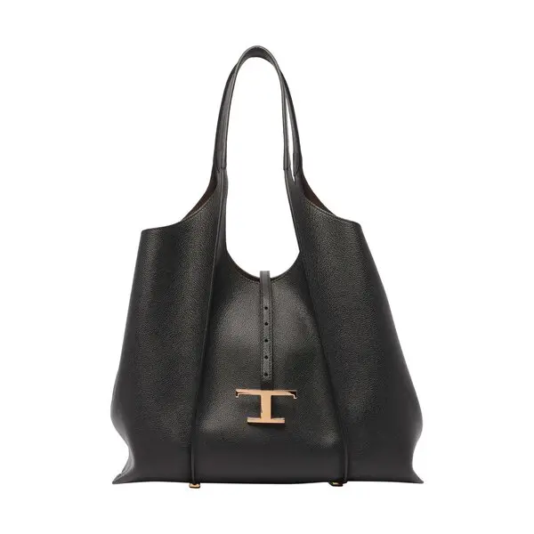 TOD'S Medium T Timeless Shopping Bag - Black