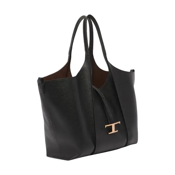 TOD'S Medium T Timeless Shopping Bag - Black