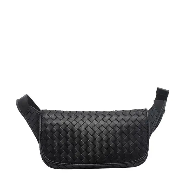 Bottega Veneta Woven Lamb Leather Belt Bag - Black