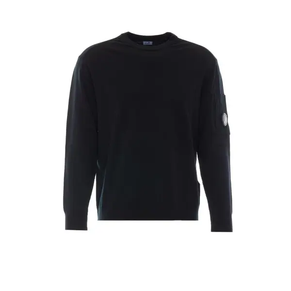 C.P. COMPANY Lens Extrafine Merino Wool Sweater - Black