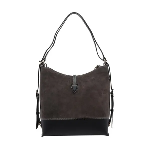 TOD'S Small Suede Timeless Backpack And Shoulder Bag - Brown