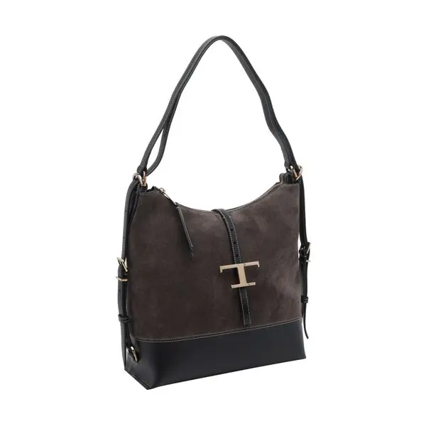 TOD'S Small Suede Timeless Backpack And Shoulder Bag - Brown
