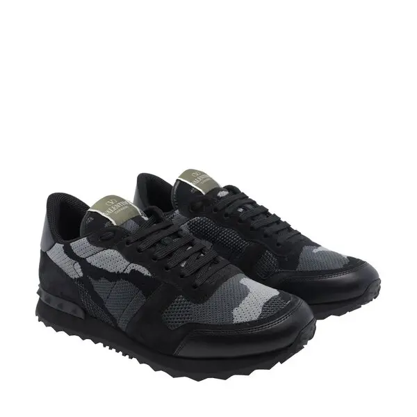 Valentino Garavani Camouflage Rockrunner Sneakers - Black