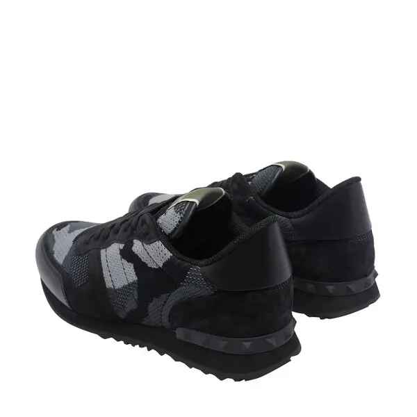 Valentino Garavani Camouflage Rockrunner Sneakers - Black