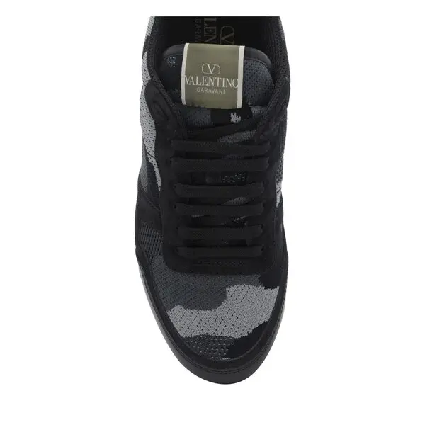 Valentino Garavani Camouflage Rockrunner Sneakers - Black