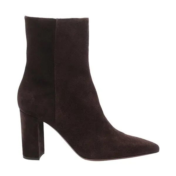Paris Texas Anja Suede Zip Up Ankle Booties - Brown