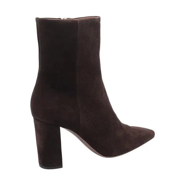 Paris Texas Anja Suede Zip Up Ankle Booties - Brown