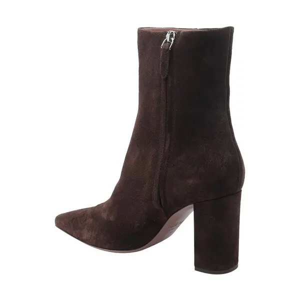 Paris Texas Anja Suede Zip Up Ankle Booties - Brown