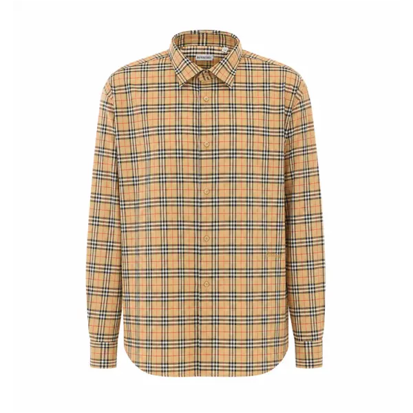 Burberry Check Motif Shirt - Cream