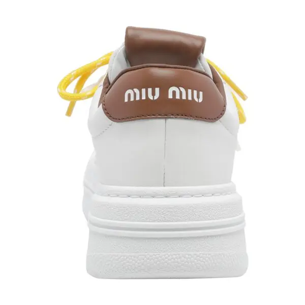 Miu Miu Logo Leather Sneakers