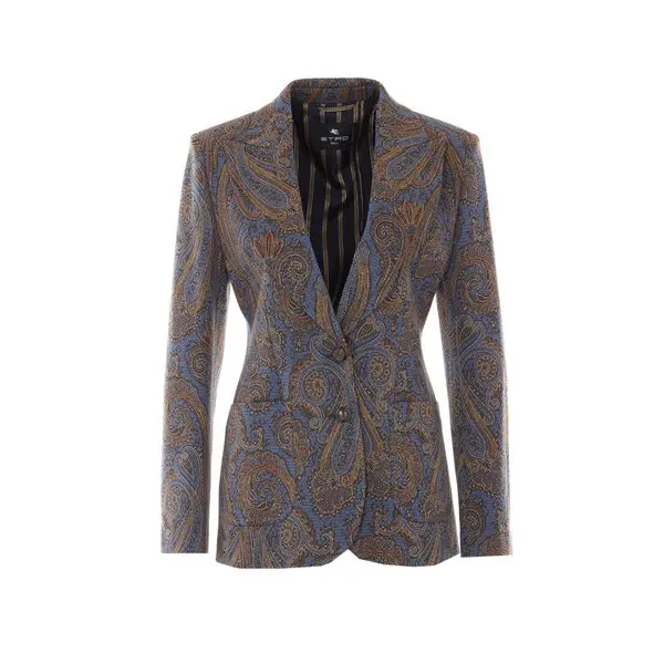 Etro Jacquard Single-breasted Jacket With Paisley Pattern - Multicolor